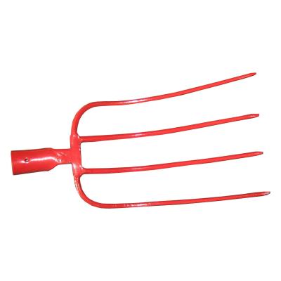 China Forged Carbon Steel 4 Tine Hay Fork 220x325x425mm Manure Pitch Fork for Farming for sale