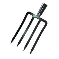 China Forged Carbon Steel Flat Tine Spading Digging Fork 160x260x360mm Durable Farming Garden Tool for sale