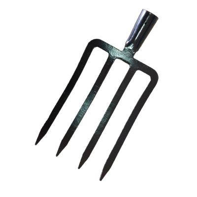 China Forged Carbon Steel Flat Tine Spading Digging Fork 160x260x360mm Durable Farming Garden Tool for sale