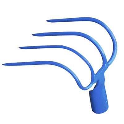 China Carbon Steel Forged Garden Digging Fork Rake 4 Tines 220x230mm for Farming for sale