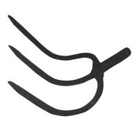 China 3 Tine Carbon Steel Forged Garden Digging Fork Rake 125x140mm Square Tines for sale