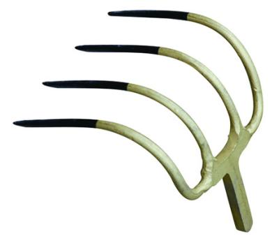 China 4 Tine Carbon Steel Forged Garden Digging Hook Fork Rake 180x200mm for sale