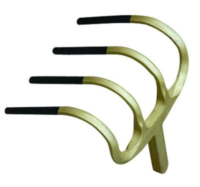 China Carbon Steel Square Tines Forged Garden Digging Hook Fork Rake 150x150mm 4 Tines for sale