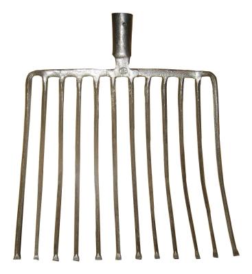 China 12 Tines Forged Carbon Steel Mining Gravel Fork 400x390x500mm Heavy Duty Round Tines for sale