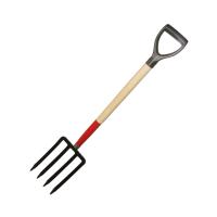 China Carbon Steel Forged Spading Digging Fork with Y Grip Wood Handle 160x260x360mm for sale