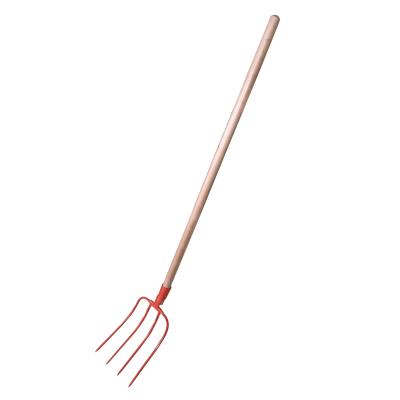 China Forged Carbon Steel Hay Fork 4 Tines 120cm Wood Handle Manure Pitch Fork for Farming for sale