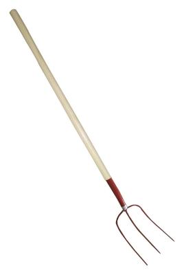 China Forged 3 Tine Hay Fork with 120cm Wood Handle 147cm Overall Length Steel Garden Pitchfork for sale