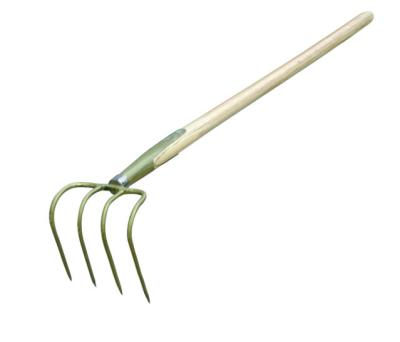 China Carbon Steel 4 Tines Forged Pitch Fork 1470mm Garden Digging Rake for Farming for sale
