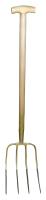 China Forged Steel 4 Tine Hay Fork with T Grip Wood Handle 110cm Garden Pitchfork for sale