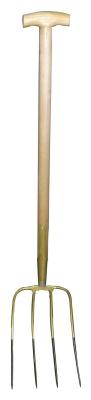 China Forged Steel 4 Tine Hay Fork with T Grip Wood Handle 110cm Garden Pitchfork for sale