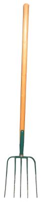 China Carbon Steel Forged 5 Tine Pitchfork with 120cm Straight Wood Handle for Farming Hay for sale