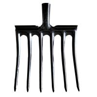China Carbon Steel Ridge Type Digging Garden Fork 6 Tines 3mm Thickness Punching Spading Fork for sale