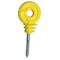 China Galvanized Steel Screw Nails Electric Fencing Insulators Screw-In Ring Insulator 5mm x 88mm Wood Post for sale
