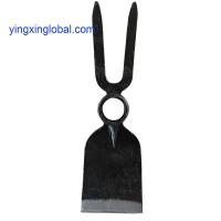 China Forged Digging Fork Hoe 2 Tines Cutting Spade Round Hole Eye 400g 600g 800g 1000g Garden Farming Tool for sale