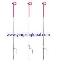 China Spring Steel Electric Fencing Post 105cm UV Plastic Top Spiral Foot Pigtail for Hard Ground for sale
