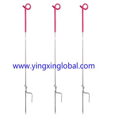 China Spring Steel Electric Fencing Post 105cm UV Plastic Top Spiral Foot Pigtail for Hard Ground for sale