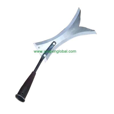 China Forged Alloy Steel Double Edge Water Grass Chopping Sickle 150x280mm 500g for sale