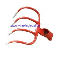 China Carbon Steel Forged Garden Digging Fork 4 Tines 200x220mm Curved Rake for Farming for sale