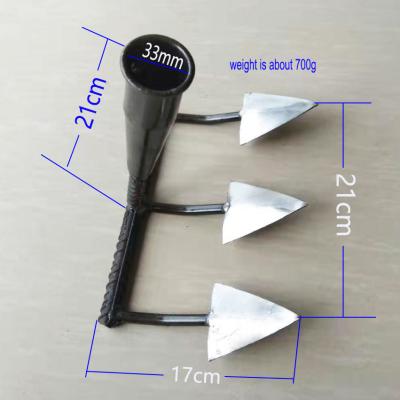 China Carbon Steel 3 Tine Weld Garden Hoe Fork Rake for Digging Farming Yard Work for sale