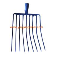 China 9 Tine Carbon Steel Forged Pitchfork 290x400x500mm Manure Fork for Farm Mining Railway for sale