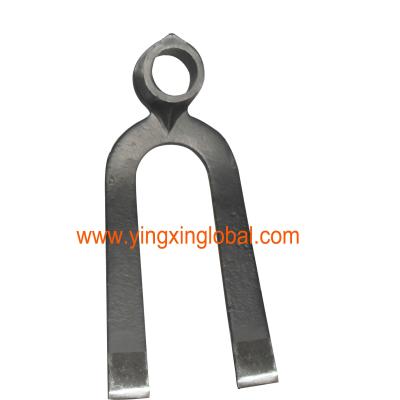 China Forged Digging Garden Fork Hoe 2 Tines Round Hole Eye 115x255mm 800g Paint Polished for sale