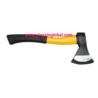 China Forged Steel Axe Hatchet 1.5LBS Head 380mm Fiberglass Handle for Felling Woods for sale
