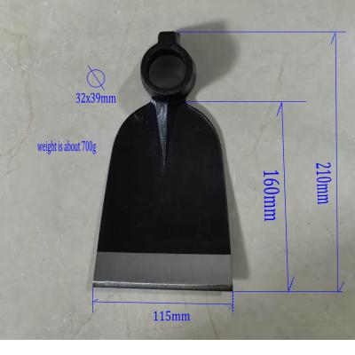 China Forged Round Hole Eye Spading Farming Hoe 700g 115x160x210 for Digging Garden for sale
