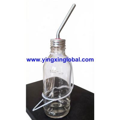 China WD03 500ml Poultry Pet Drinkers Feeder Glass Bottle Hanging Grille Mount for sale