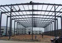 China Prefabricated Steel Warehouse Building with Rock Wool Sandwich Panel Roof and Wall for sale