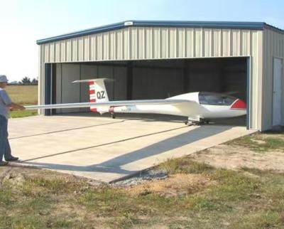 China Q345B Q235B Prefabricated Steel Frame Hangar Building 40m Span Custom Design for sale