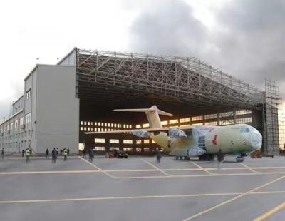China Hot Rolled Steel Structure Prefab Airplane Hangar Bolt Connection Q345B 40ft for sale