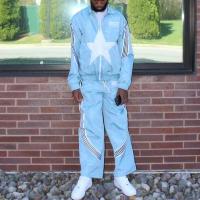 China Custom Logo Zip Up Windbreaker Track Suit Matching Jacket And Sweatpants Antistatic for sale