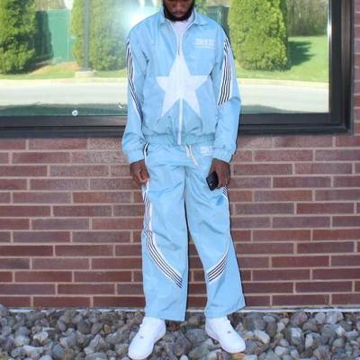China Custom Logo Zip Up Windbreaker Track Suit Matching Jacket And Sweatpants Antistatic for sale