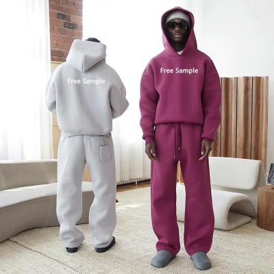 China Unisex Streetwear Tracksuit  Heavyweight Fleece Cotton Hoodie Sweatpants Set for sale