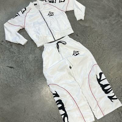 China Full Length Cropped Zip Tracksuit Stacked Flare Baggy Sweatpants 2 Piece Tracksuits for sale
