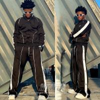China Embroidery Logo Mens Reflective Tracksuit Mens Nylon Jogging Suits Zip Up OEM Service for sale