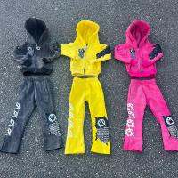 China Custom Manufacturers Vintage Heavyweight Acid Wash Tracksuits Zip up Cropped Hoodie Track Pant Hoodies and Sweatpants Set for sale