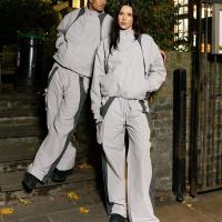 China Heavyweight 100% Polyester Jogging Suits Patchwork XXS-5XL Custom Windbreaker Set for sale