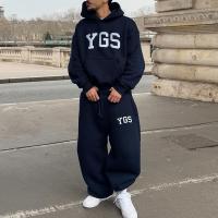 China Custom Causal Sweat Suit Embroidery Logo Oversized Pullover Loose Hoodies Sweatpants Jogger Streetwear Hoodie and Sweatpants Set for sale