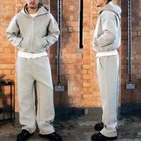 China Custom Logo Sweatsuit Unisex Blank Activewear Zip up Hoodie Jogging Suits Flared Sweatpants and Hoodie Set Tracksuits for Men for sale