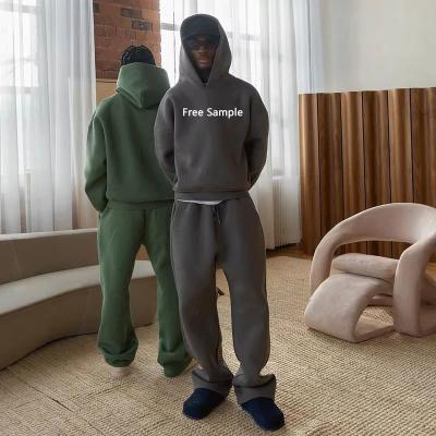 China OEM Custom Sweatsuit Unisex Pullover Heavyweight Fleece Cotton Hoodie Jogging Sweatpants and Hoodie Set Tracksuits for Men for sale