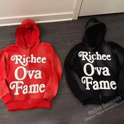 China Customization OEM Plus Size Vintage Hoodies Acid Wash Black Hoodie 300 Grams for sale