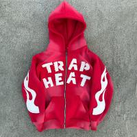 China OEM Service Sun Faded Red Acid Wash Hoodie Men Oversized Hoodie Anti Pilling for sale