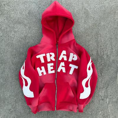 China OEM Service Sun Faded Red Acid Wash Hoodie Men Oversized Hoodie Anti Pilling for sale