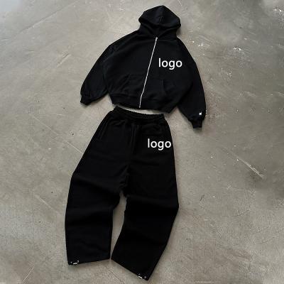 China Custom Fleece Tracksuits Outfit Zip up Hoodie Oversized Sweatpants Set Jogging Sweat Suits Activewear Joggers for Free Sample for sale