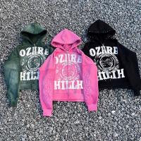 China Fashionable Embroidered Patches Oversized Acid Wash Hoodie Custom Logo for sale