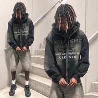 China 3D Print Vintage Acid Wash Hoodie Mens Zip Up Pullover Street Style Unisex Oversized for sale