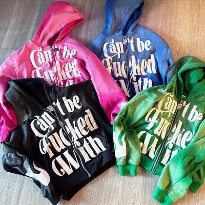 China Custom Hoodies 3d Puff Print Logo French Terry Sweatshirts Sun Faded Vintage Acid Wash Distressed Zip up Hoodie Unisex for Men for sale