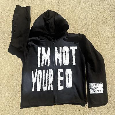 China Plus Size Distressed Hoodie Vintage Acid Wash Mens Heavyweight Hoodies Antistatic for sale