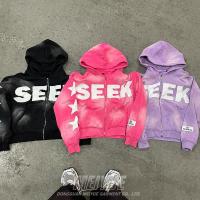 China Custom Grams Distressed Black Zip Up Hoodie Sweatpants And Hoodie Set for sale